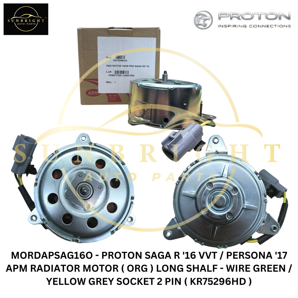SAGA R '16 VVT / PERSONA '17 APM RADIATOR MOTOR ( ORG ) LONG SHALF ...