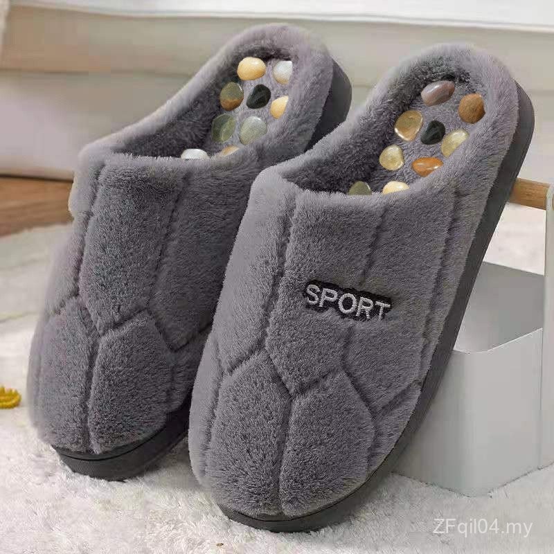 Selipar urut musim sejuk lelaki urut batu kasut kapas urut kaki selipar ...