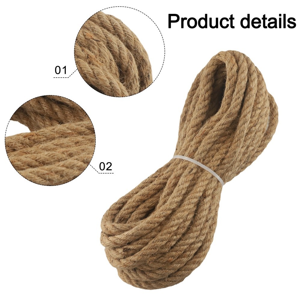 (THEBEST) Jute Rope Natural Jute Twine 12mm Hemp Rope Cord Craft for ...