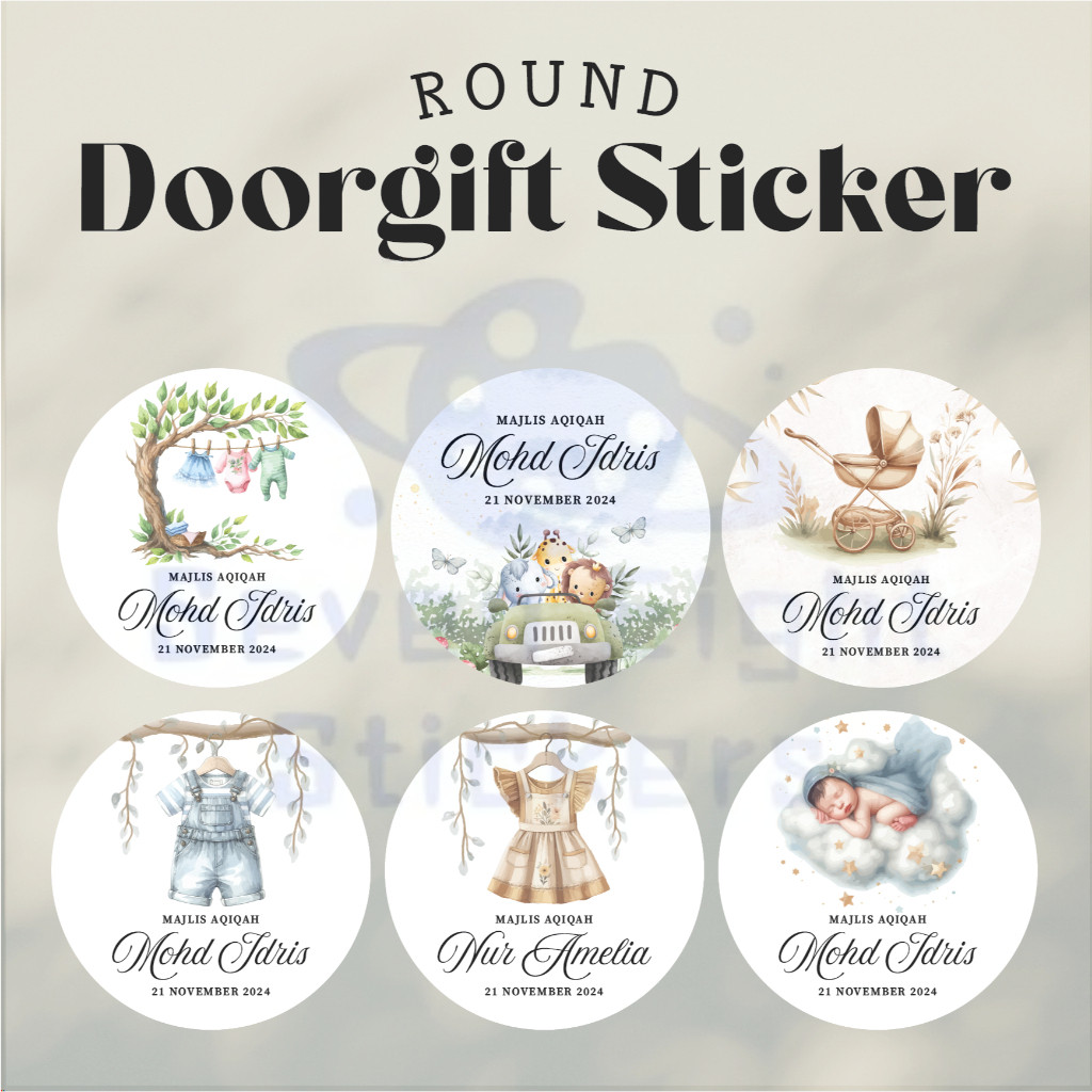 Custom Sticker | Personalized round stickers | free design | cute ...