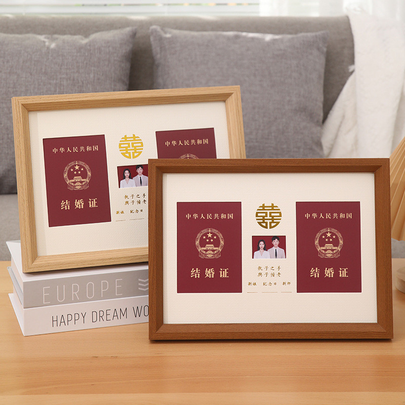 Wedding Certificate Photo Frame Engagement Table Photo Studio Gift ...
