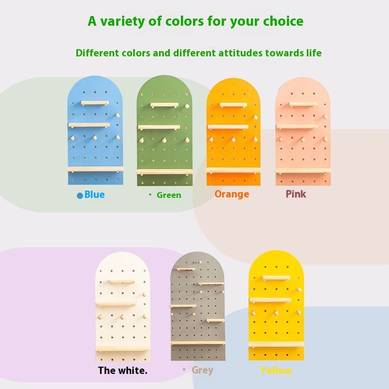 Wall Mounted Pegboard Solid Wood Display RackMultifunctional Pegboard ...