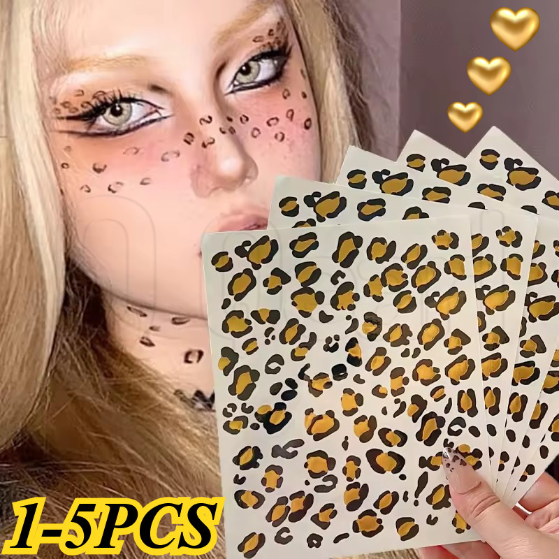 Leopard Print Foil Tattoo Stickers - 3D Animal Temporary Tattoo ...