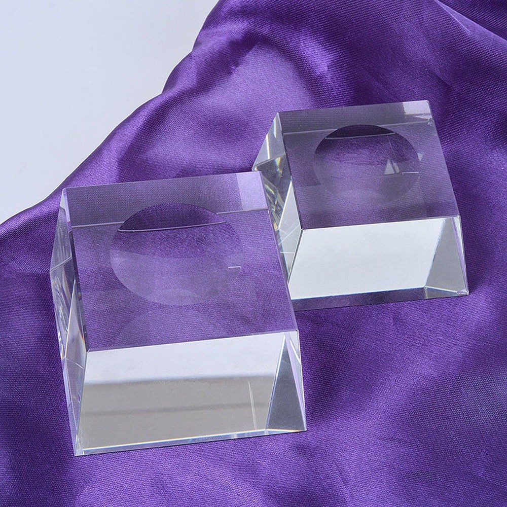 [Super] Clear Glass Ball Square Dimple Blocks For Crystal Ball Display ...