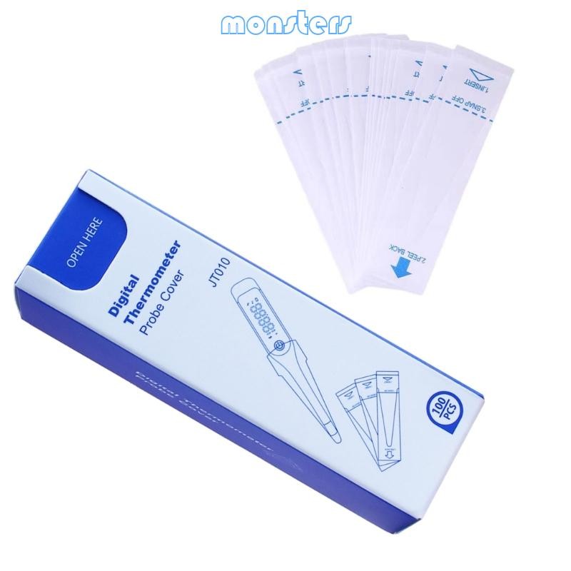 Mon Set of 100 Thermometers Covers Sanitary Thermometers Sleeves for ...
