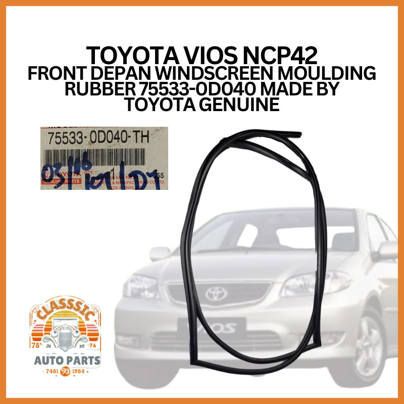 TOYOTA VIOS NCP42 FRONT DEPAN WINDSCREEN MOULDING RUBBER 75533-0D040 ...