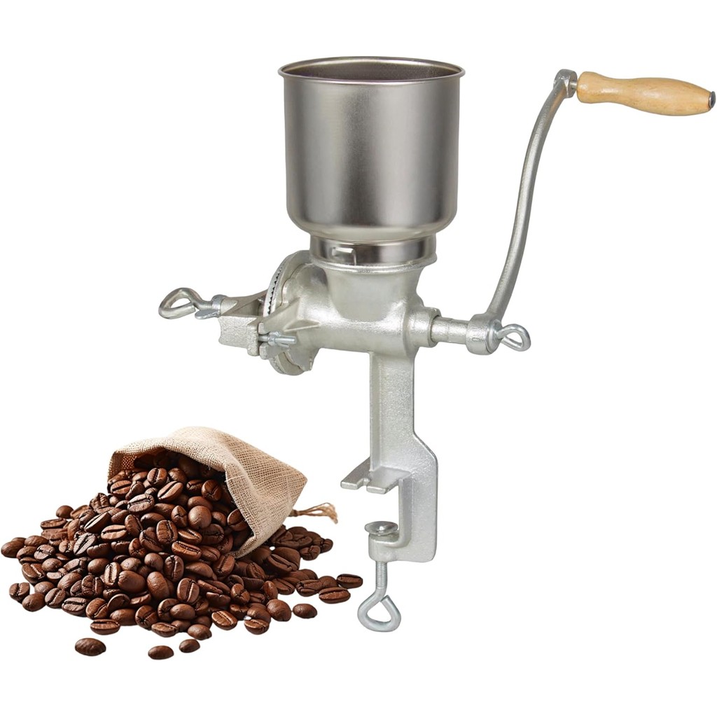 High Hopper Cast Iron Manual Grain Mill-Heavy Duty Grain Grinder ...