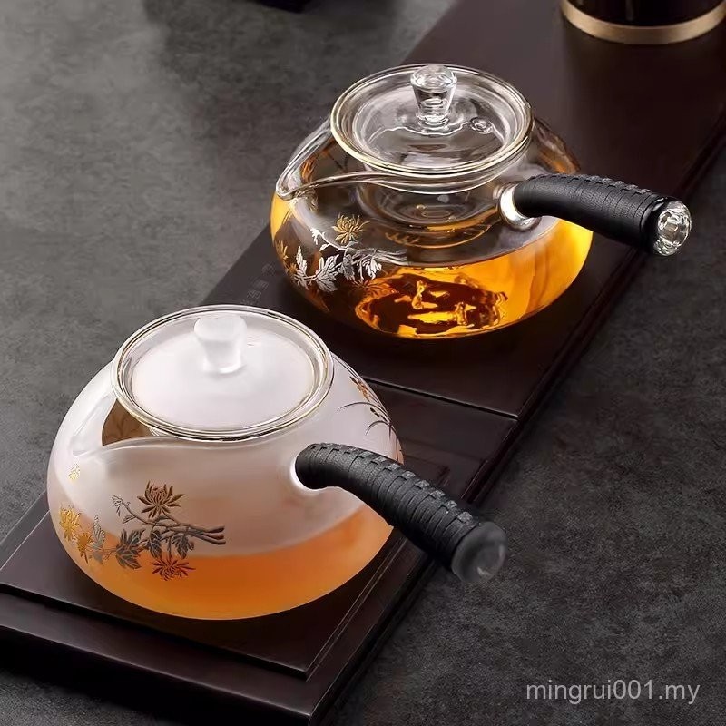 Shopee Official High Temperature Resistant Glass Side Handle Teapot ...
