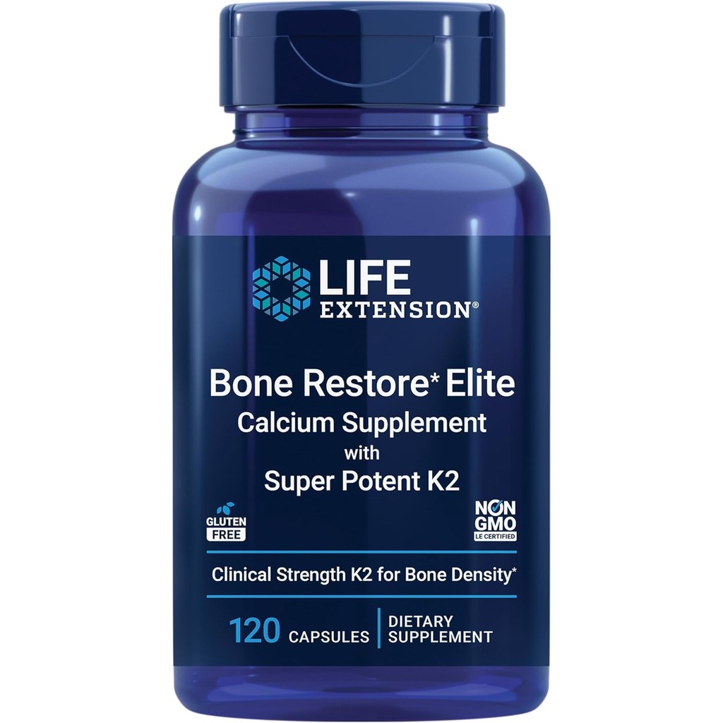 Life Extension Bone Restore Elite Calcium Supplement with Super Potent ...