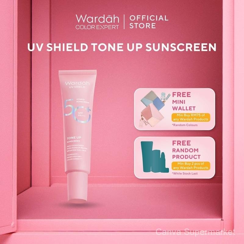 Wardah UV Shield Tone Up Sunscreen SPF 50+ PA+++ 30 ml - For All Skin ...