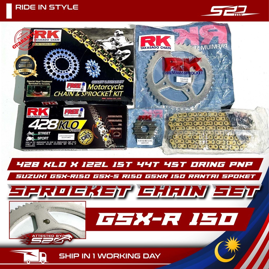 Sprocket Chain Set RK JAPAN SUZUKI GSX-R150 GSX-S R150 GSXR 150 Rantai ...