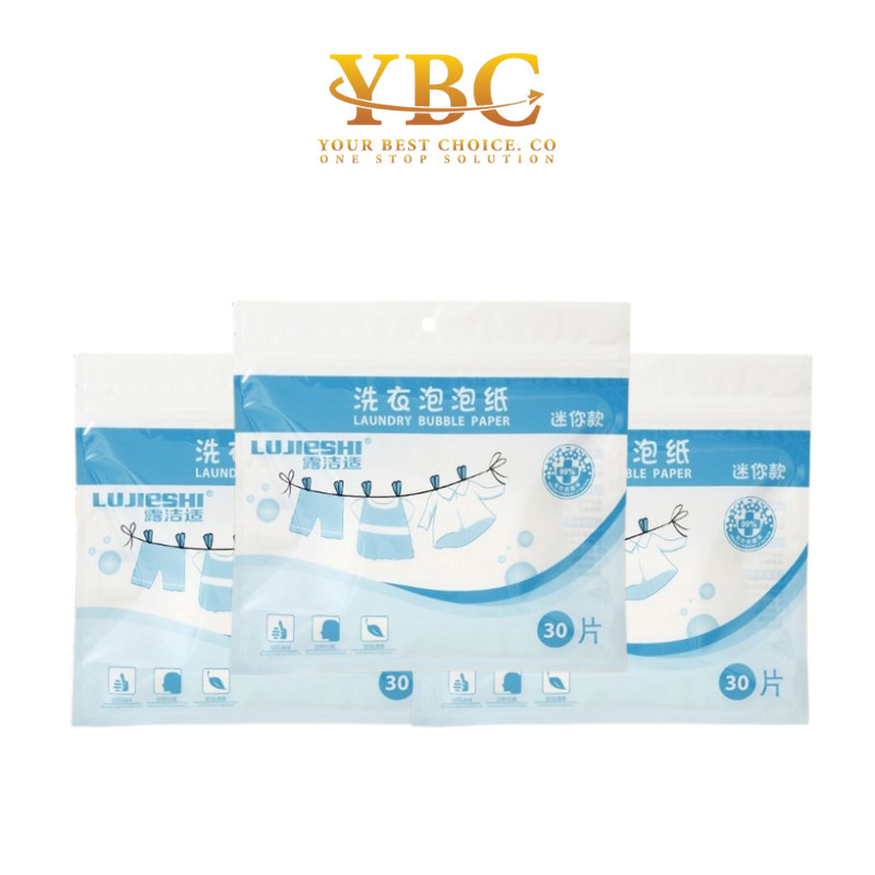 30pcs Laundry Bubble Paper – Stain Removal & Fragrance, Multi-Purpose Laundry Sheets, Fabric ...