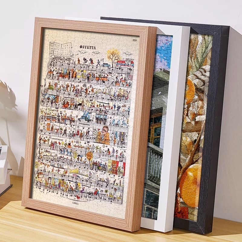 Wooden Puzzle Frame 1,000 Pieces Puzzle Frame Wall-Mounted Photo Frame ...