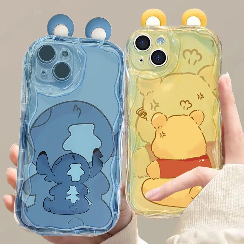 3D Ears Angry Winnie the Pooh Stitch Phone Case for Iphone 16 Pro Max ...