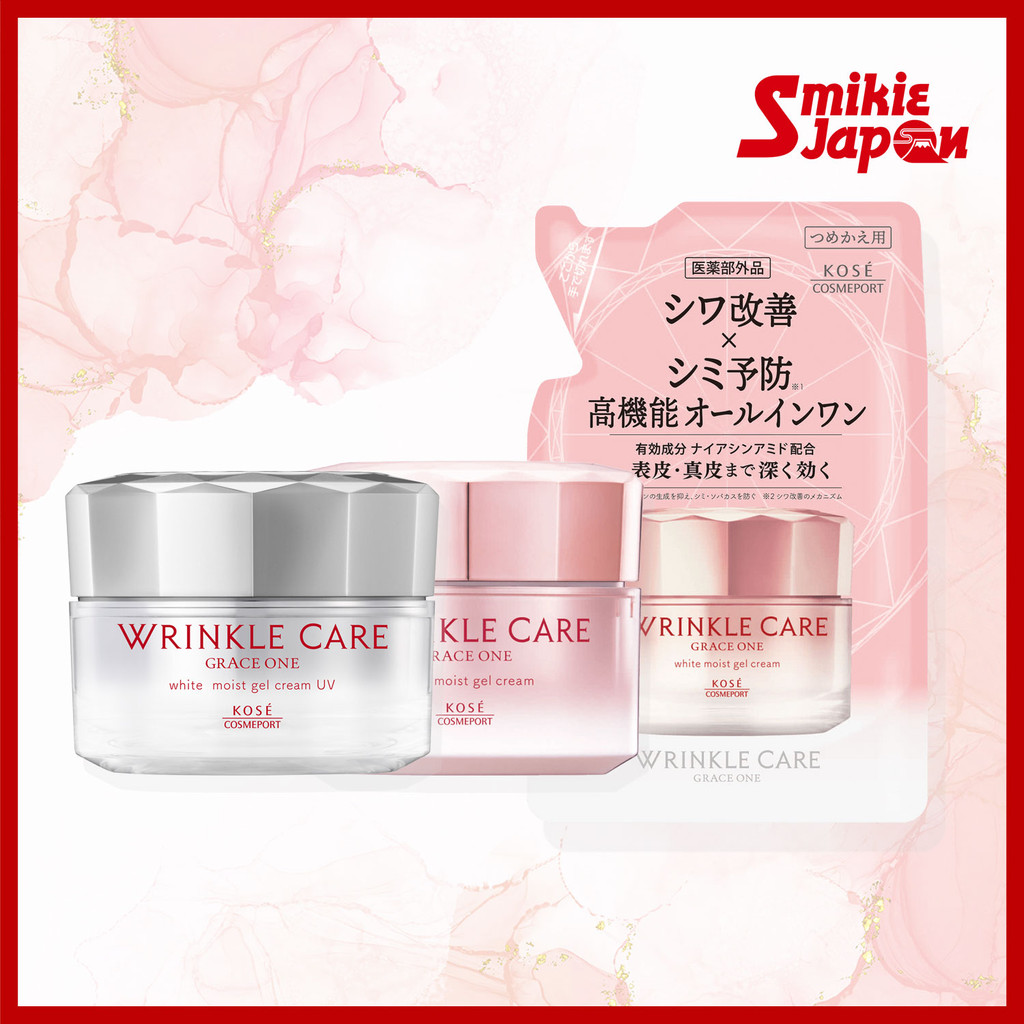 KOSE GRACE ONE Wrinkle Care White Moist Gel Cream UV 60g and 100g Refill 90g Direct From Japan ...