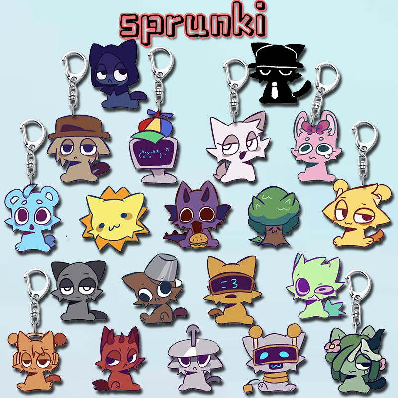 Sprunki Rhythm Box Merchandise Acrylic sprunki plush Keychain All Cute ...