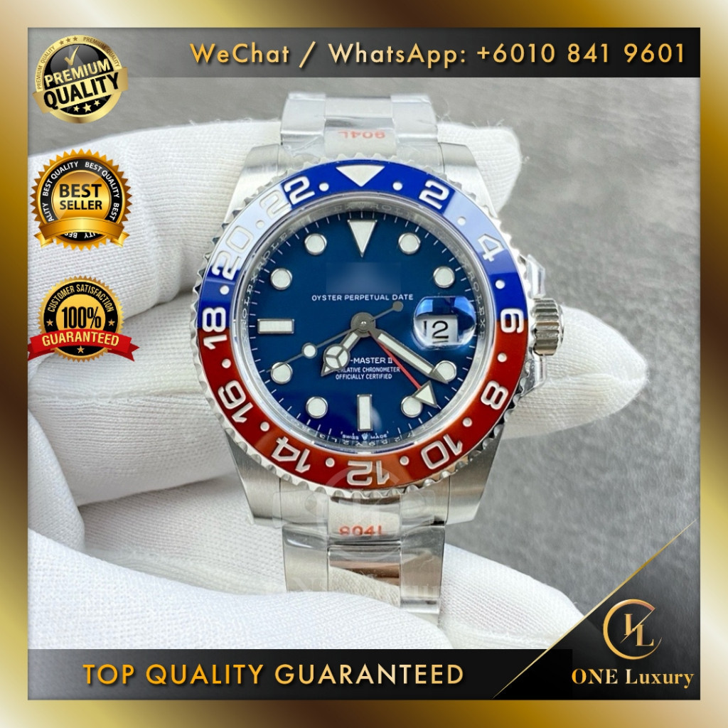 🔥SWISS TOP QUALITY🔥 GMT MASTER II BLUE DIAL "PEPSI" OYSTER BRACELET ...