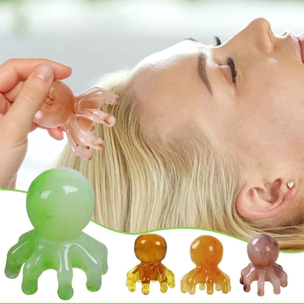 Resin Octopus Comb Head Women's Massager Meridian Scalp Massage Tool ...