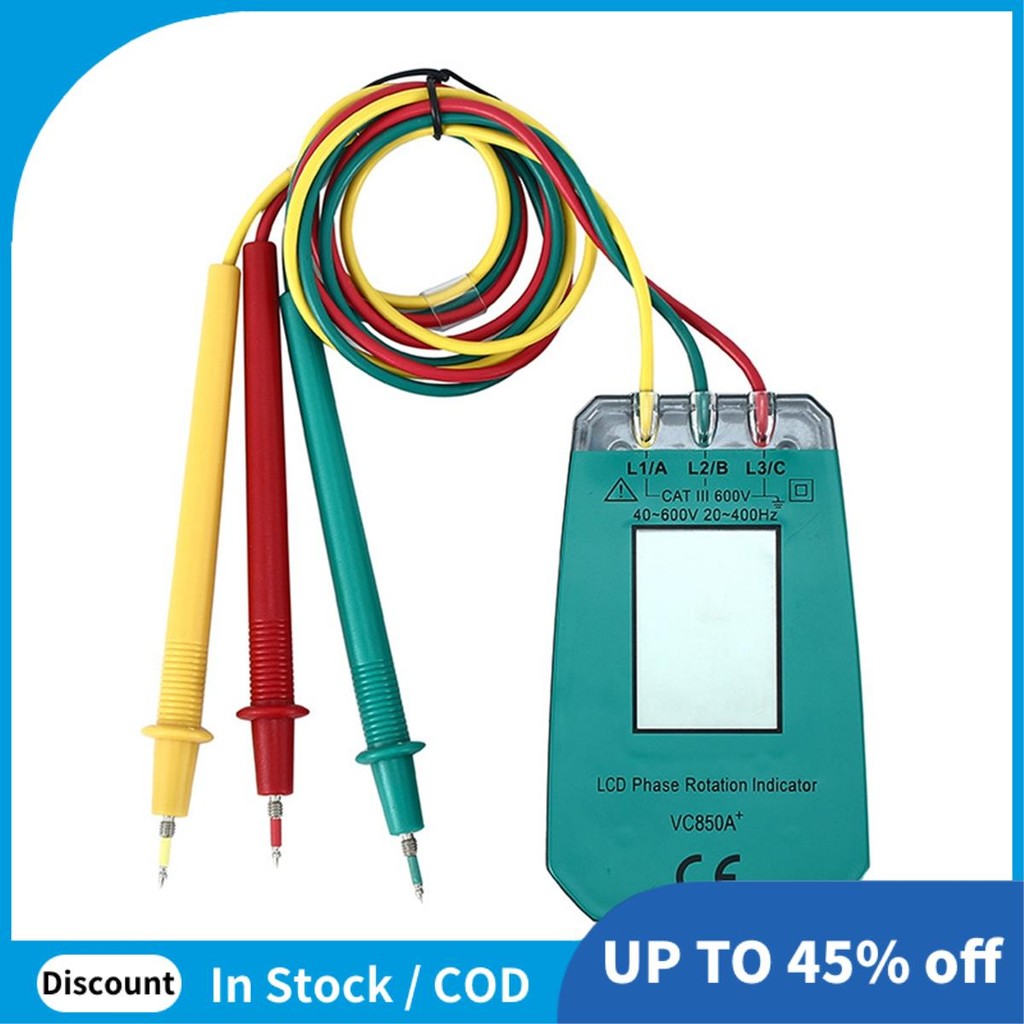 3 Phase Tester Digital Phase Indicator Detector LED Phase Sequence ...