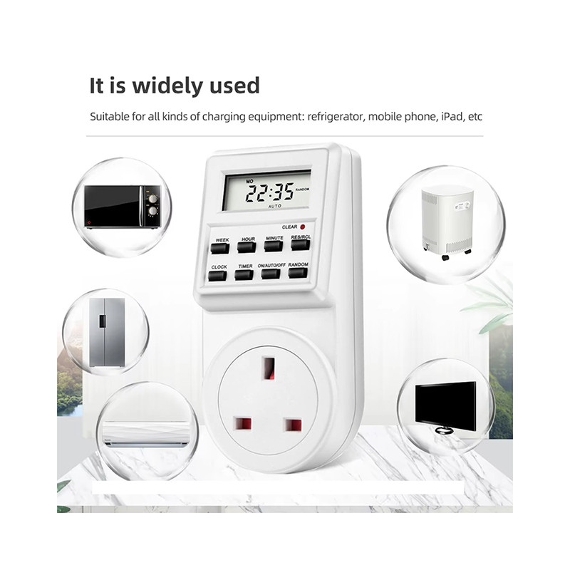 Electronic Digital Timer Switch Socket Kitchen Timer Outlet Programmable Timing Socket 220V UK ...