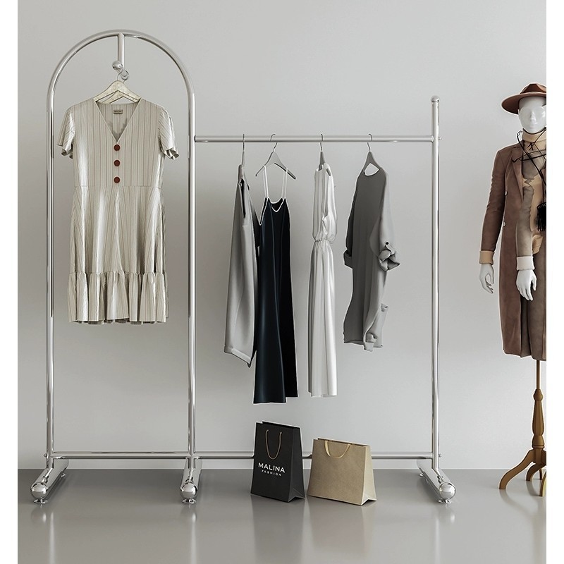 Bold Clothing Store Floor-standing Stainless Steel Brushed Hanger ...