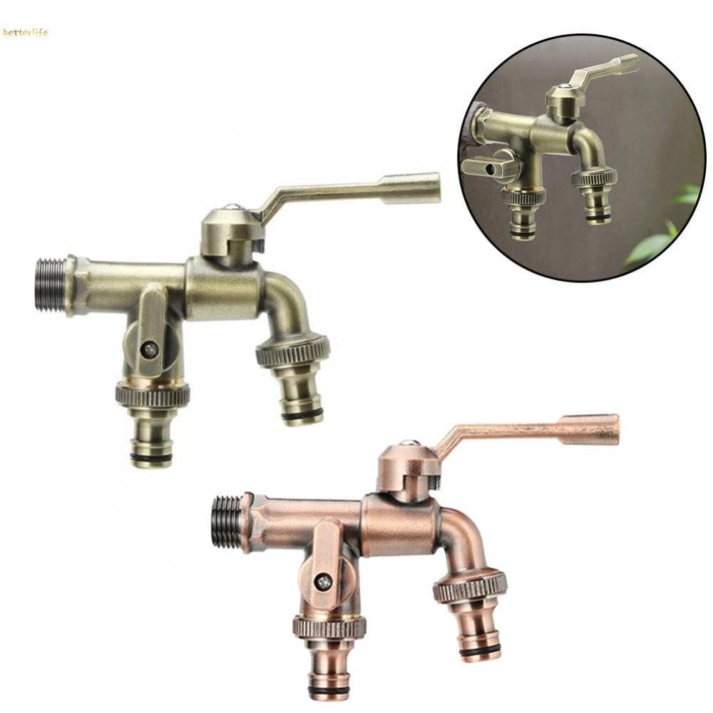 Heavy Duty Brass Outdoor Faucet with Dual Outlets and Easy Installation ...