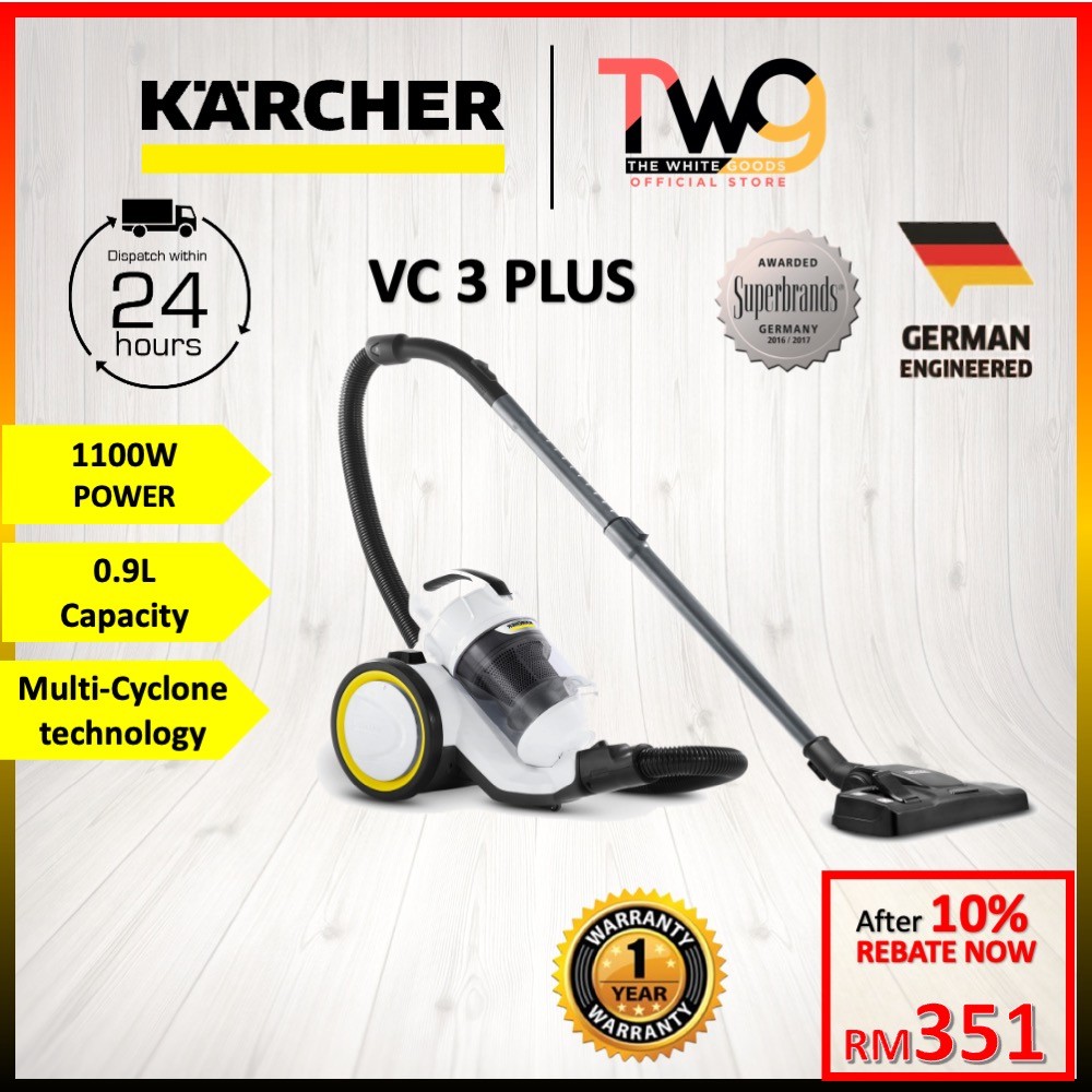 Karcher VC 3 Plus Vacuum Cleaner Multi Cyclone 1.198-055.0 White | Shopee Malaysia