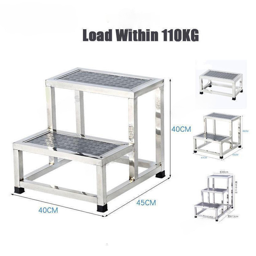 Stainless Steel Single Double-layer Footstool Ladder Household Indoor ...