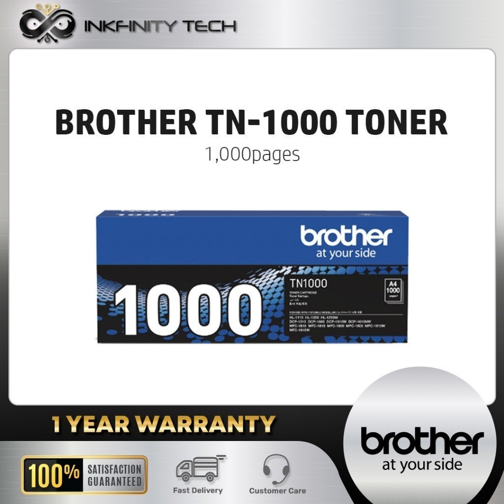 Brother TN-1000 TN1000 Original Laserjet Mono Toner Cartridge / 1k ...