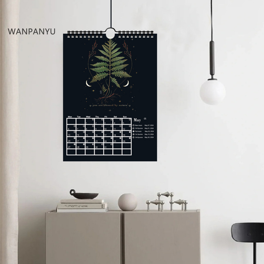 wanpanyu 2025 Lunar Calendar Moon and Stars Calendar Dark Forest Moon ...