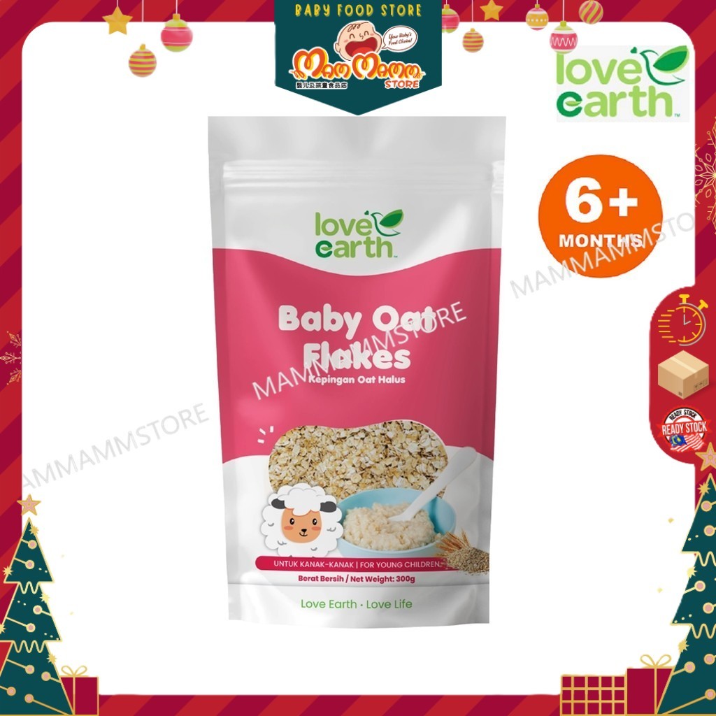 Love Earth Organic Baby Instant Oat Flakes 300g for 6 months+ | Shopee ...