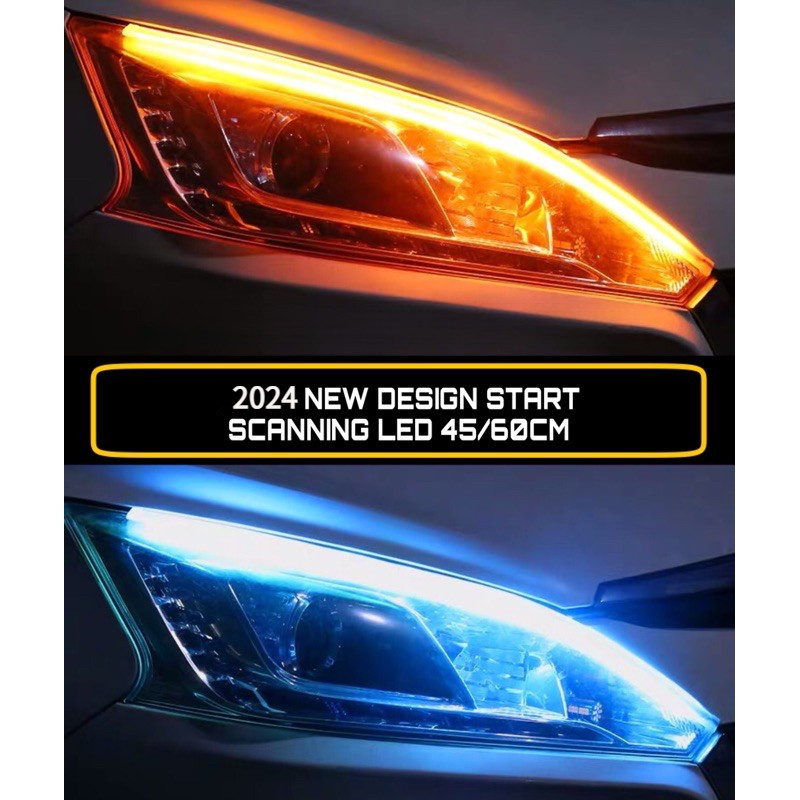 2PCS New Design Start Scanning Led CAR SIGNAL LED DRL ULTRA-THIN FLOW ...
