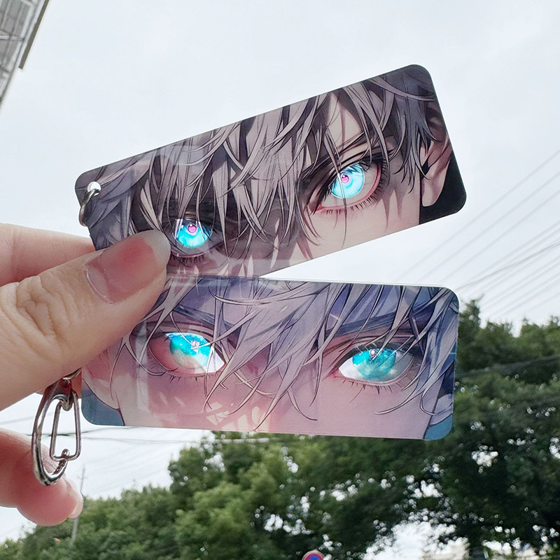 Anime genshin impact keychain Jujutsu Kaisen Gojo eye transparent card ...