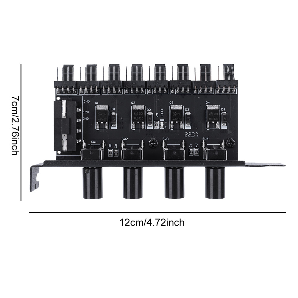 PC Fan Hub SATA/4 Pin Adapter 8 Channel PWM Hub Cooling Fan Speed ...