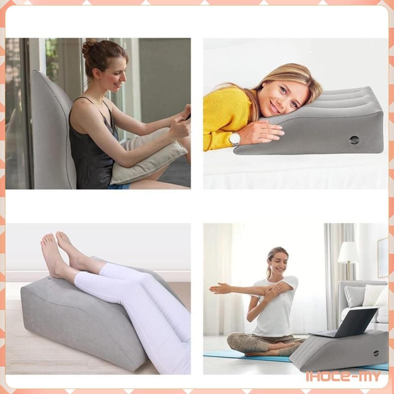 [IhoceMY] Portable Wedge Pillow Lower Back Easy to Inflate Leg Lift ...