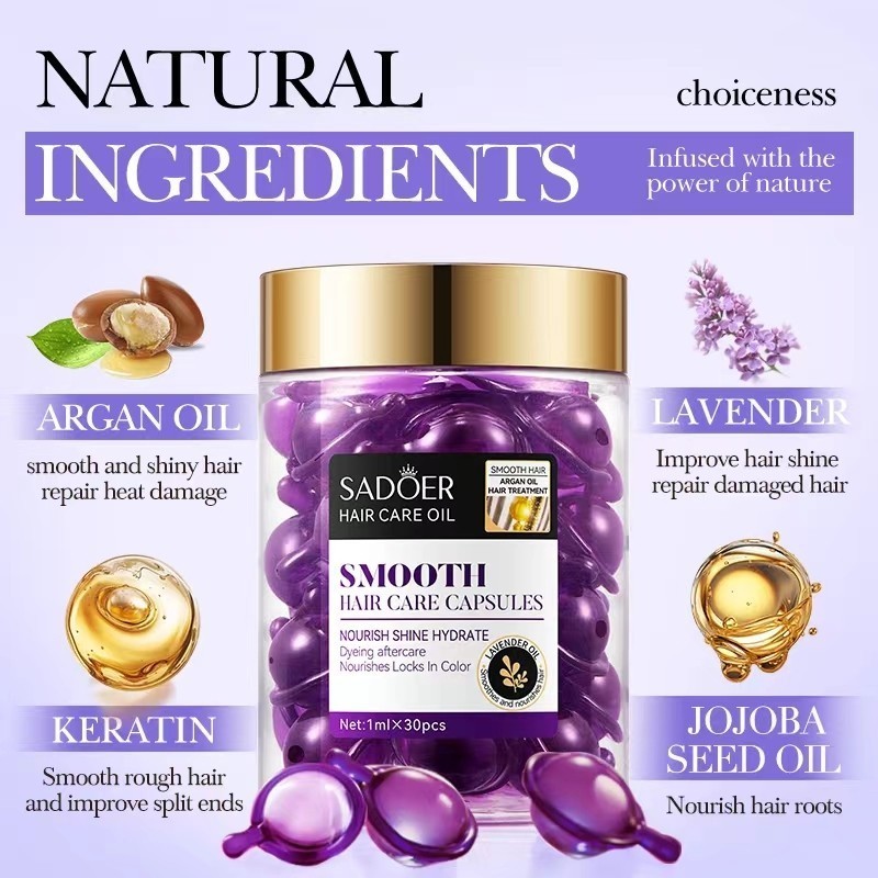 Sadoer Hair Oil Capsules Keratin Repair Dry and Frizzy Nourish Smooth ...