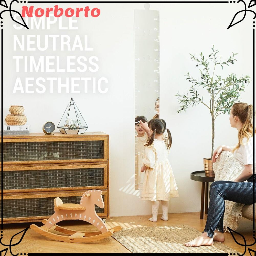 NORBORTO Growth Chart Mirror for Wall, Foldable Height Measuring Mirror ...