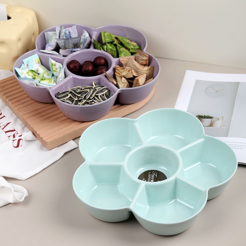 2025 New Year Simple Six-Grid Plate Divided Candy Dish Grid Snack Dish ...