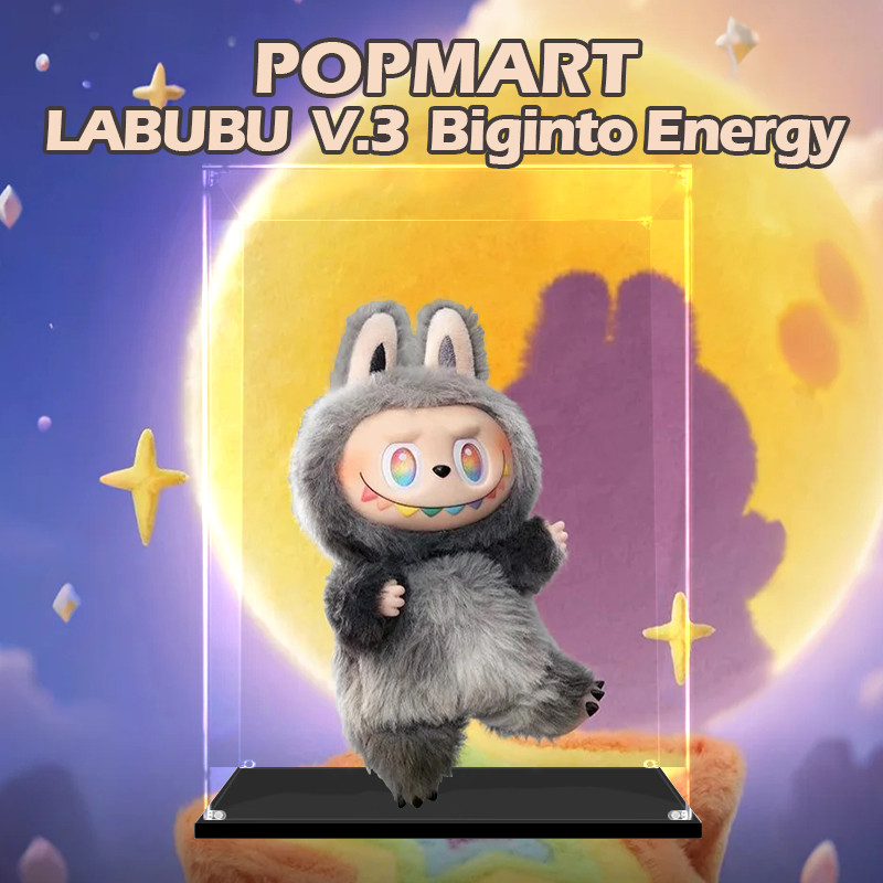 Popmart Transparent Acrylic Display Box For LABUBU V.3 Biginto Energy ...