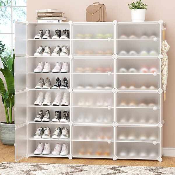 shoe rack rak kasut bertutup Kabinet kasut sederhana DIY, penyimpanan ...