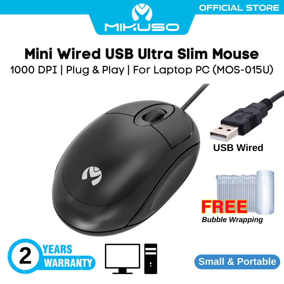 MIKUSO MOS-015 Tetikus Berwayar Mouse USB Mini | Compact Ultra Slim ...