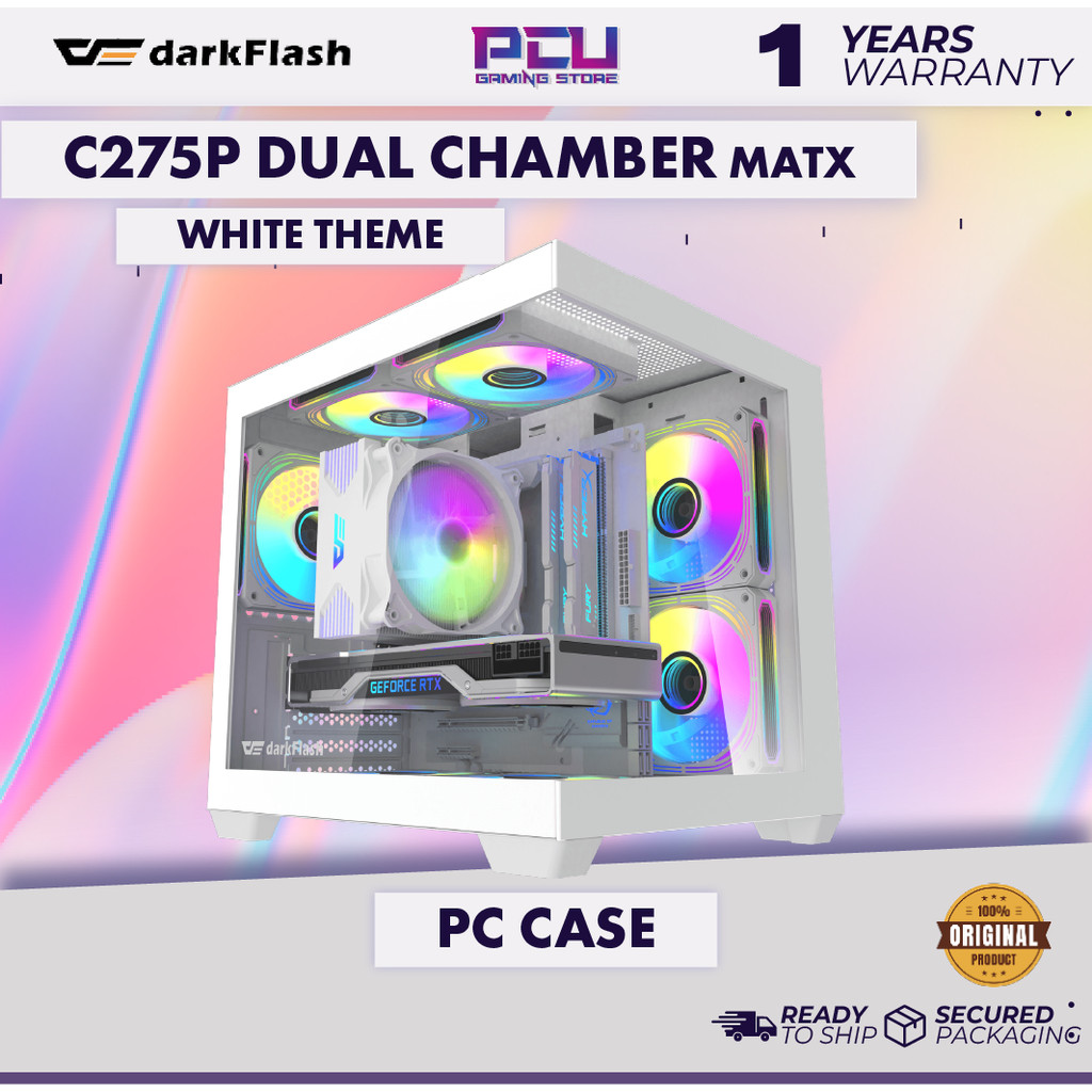 DARKFLASH C275P DUAL CHAMBER MATX CASING - WHITE | Shopee Malaysia