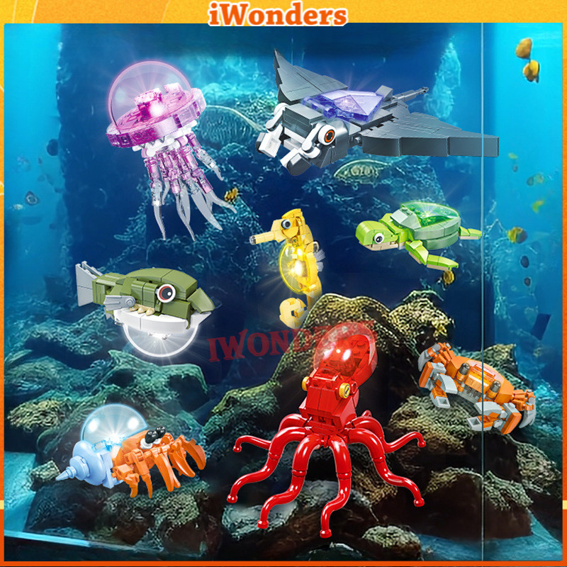 JIESTAR Creator Pufferfish Crab Seahorse Hermit crab Devil fish ...