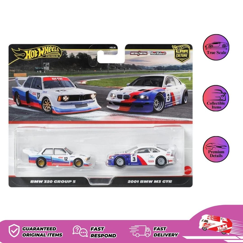 Hot Wheels Premium 2Pack BMW 320 Group 5 & 2001 BMW M3 GTR | Shopee ...