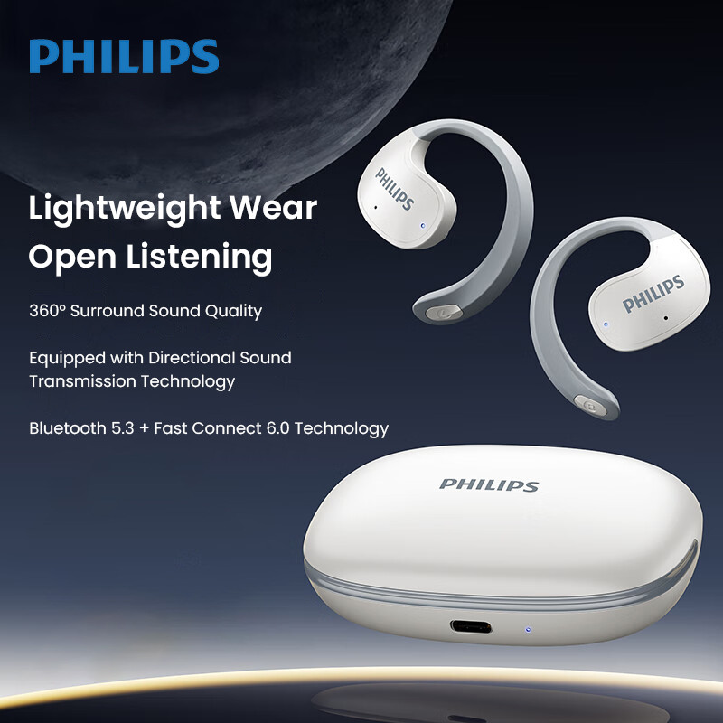 Philips Sports Headphones TAT2708 Open-Ear Bone Conduction | Shopee ...