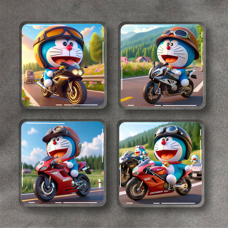 Doraemon Locomotive Crystal Sticker Computer Case Decoration Sticker ...