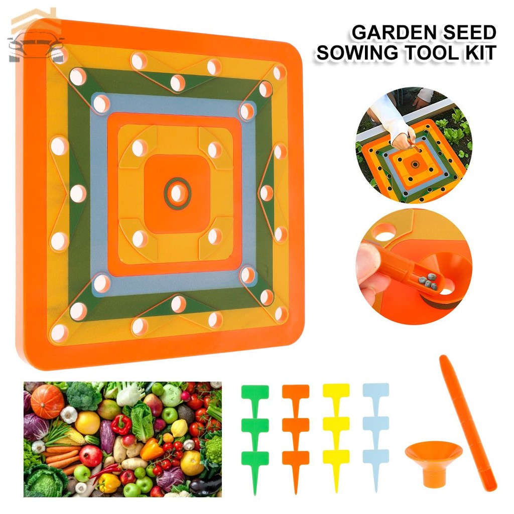 Seed Sowing Tool Kit Square Foot Seeds Spacer Template Set Colorful ...