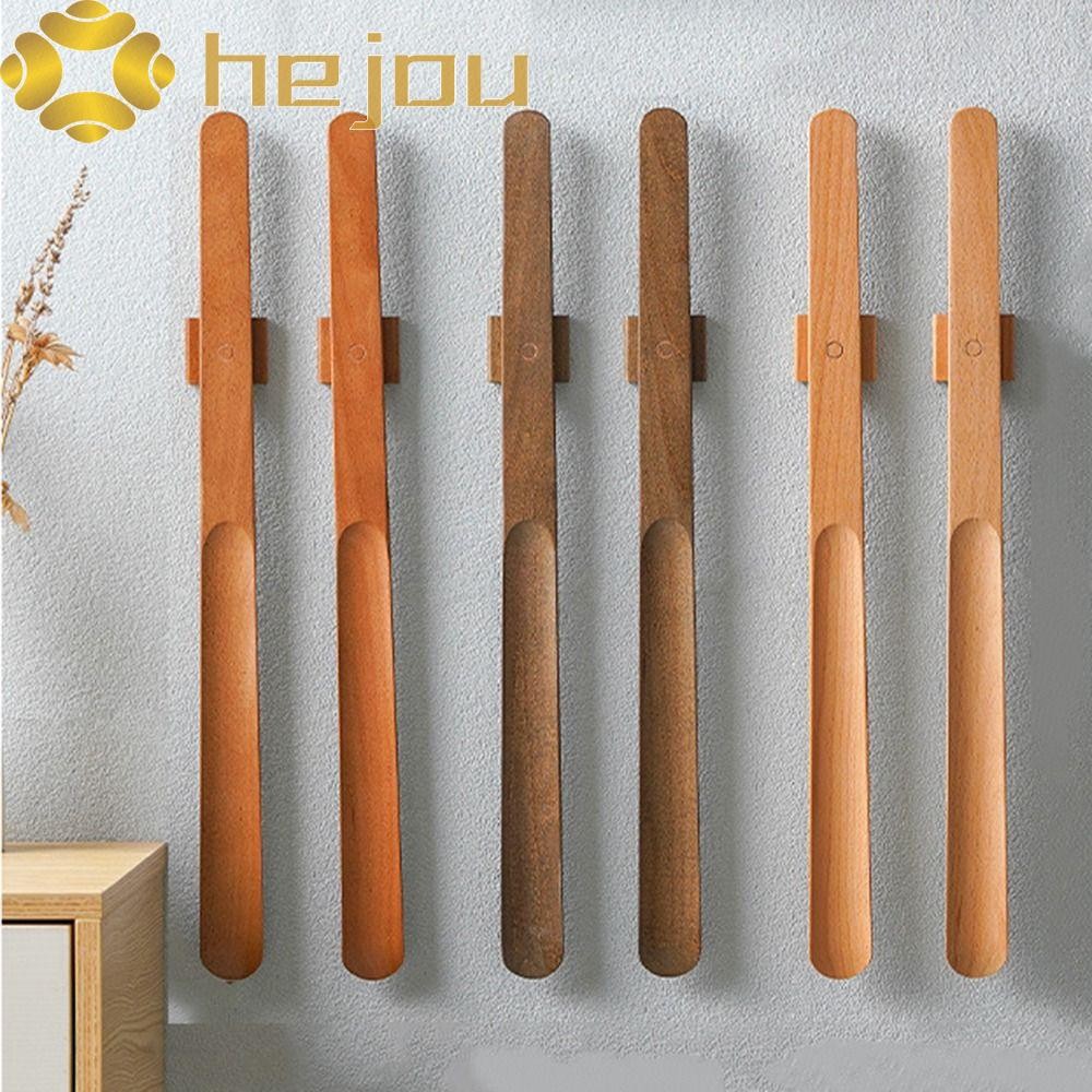 HEJOU Shoe Spoon Horn, Wooden Professional Magnetic Shoehorn, Black ...