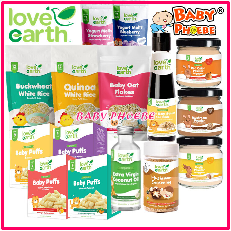 Love Earth Organic Quinoa White Rice Buckwheat /Baby Puff/Seasoning ...