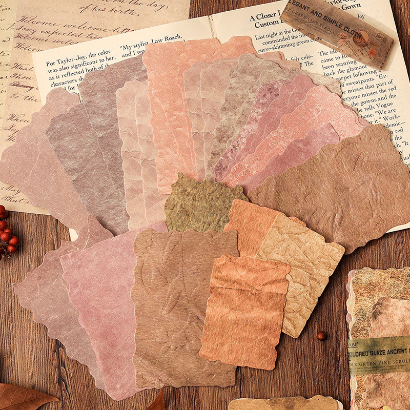 28 Sheets Vintage Material Paper Base Decorative Background Paper Hand ...